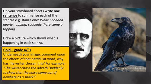 The Raven, Poetry Lesson, by Edgar Allan Poe | Teaching Resources