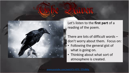 The Raven, Poetry Lesson, by Edgar Allan Poe | Teaching Resources
