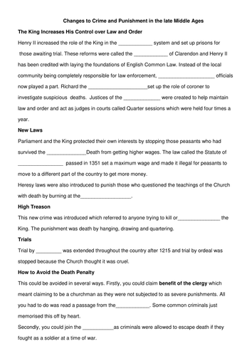 Crime and Punishment - Edexcel 9-1 History GCSE - Medieval England ...