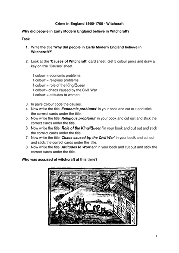 Lesson 7 - Witchcraft 1500-1700 - Edexcel 9-1 Crime and punishment ...