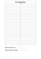 Fire register - Template | Teaching Resources