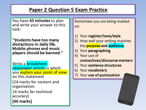 AQA English Language Paper 2 Exam Preparation | Teaching Resources