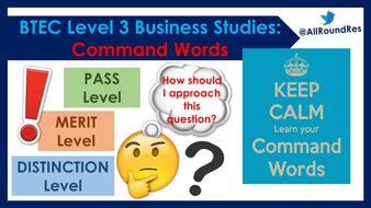 BTEC Business Studies: Exam Command Words Display Pack! by ...