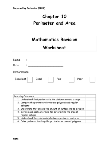 Area and Perimeter - Year 8, KS3 stage | Teaching Resources