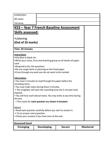 Year 7 French Mastery Pack - Studio 1 - New assessments | Teaching ...