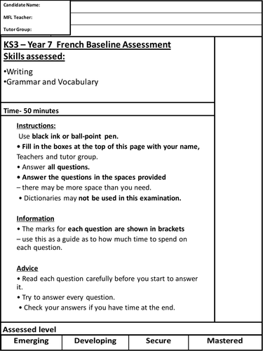 Year 7 French Mastery Pack - Studio 1 - New assessments | Teaching ...