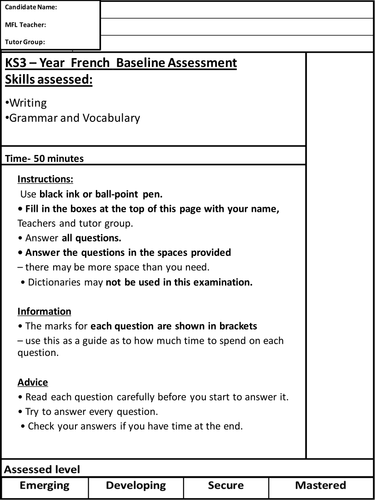 Year 9 French Mastery Pack - Studio 3 Rouge - New assessments ...