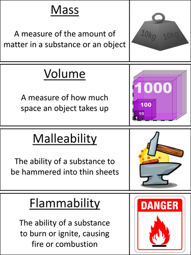 Chemical and Physical Properties of Matter Word Wall Cards | Teaching ...