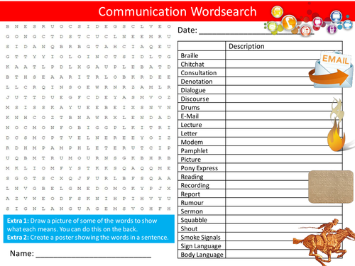 Communication Methods Wordsearch Language Starter Settler Activity ...