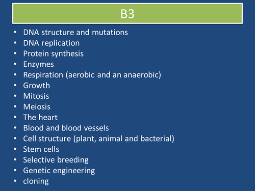 revision slides for c3, p3 and b3 | Teaching Resources