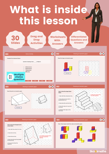Isometric Drawings Digital Lesson with Printable Worksheet | Teaching ...