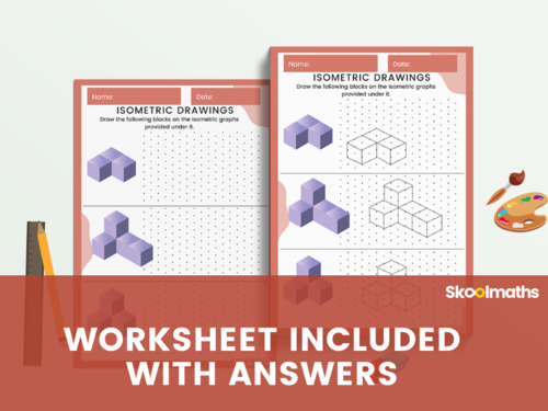 Isometric Drawings Digital Lesson with Printable Worksheet | Teaching ...