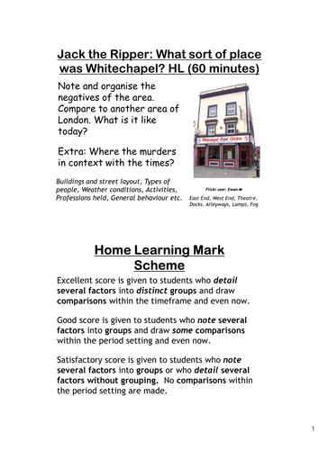 Jack the Ripper in Whitechapel Lesson 1 | Teaching Resources