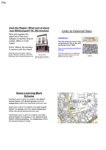 Jack the Ripper in Whitechapel Lesson 1 | Teaching Resources