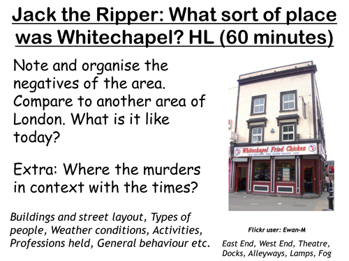 Jack the Ripper in Whitechapel Lesson 1 | Teaching Resources