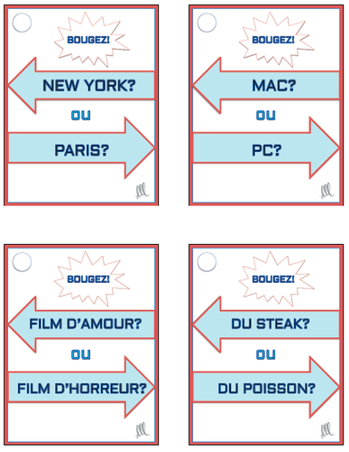 GCSE FRENCH: Ceci ou Cela - French Game of 2 Extremes Ice-breaker ...