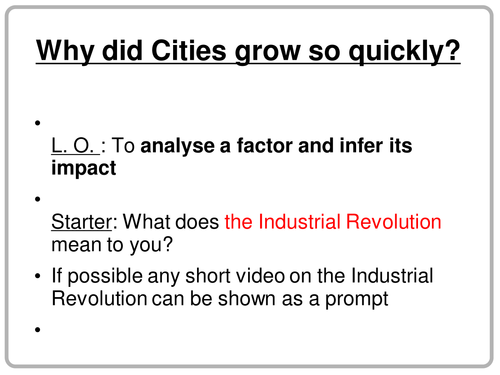 Population Change in the Industrial Revolution - Lesson 1 & 2 - Social ...