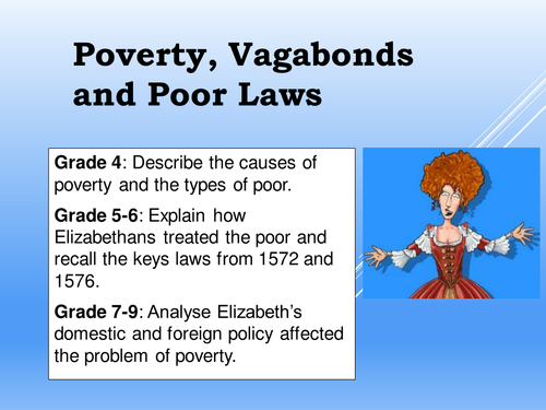 Elizabeth I. Vagabonds, Poverty and Poor Laws. GCSE Elizabethan England ...
