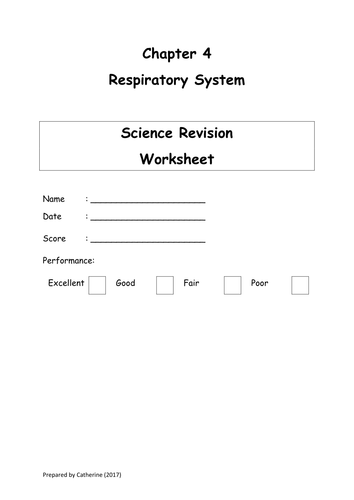 Respiratory system - Year 8, KS3 stage | Teaching Resources