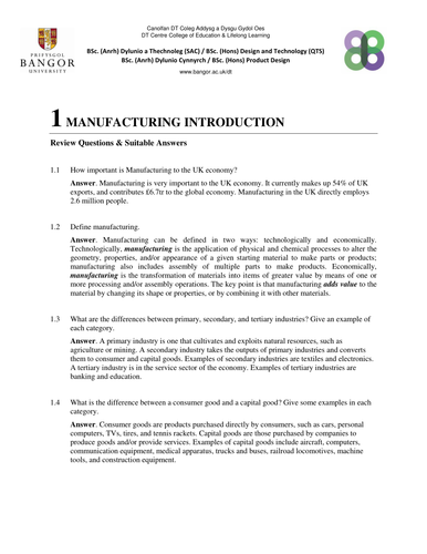 Intro to manufacturing | Teaching Resources