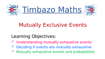 Mutually exclusive events | Teaching Resources