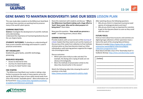 Gene banks to maintain biodiversity | Teaching Resources