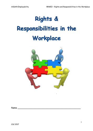 ASDAN Employability Rights & Responsibilities in the Workplace E2 ...