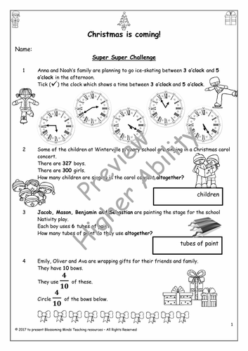 Year 3 Christmas Maths - all topics - 3 levels | Teaching Resources