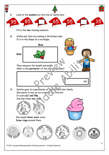 Year 3 Christmas Maths / all topics - 3 levels | Teaching Resources