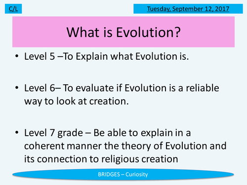 KS3 RE/RS lesson - Evolution - fully resourced | Teaching Resources