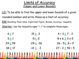 Upper and Lower Bounds / Limits of Accuracy | Teaching Resources