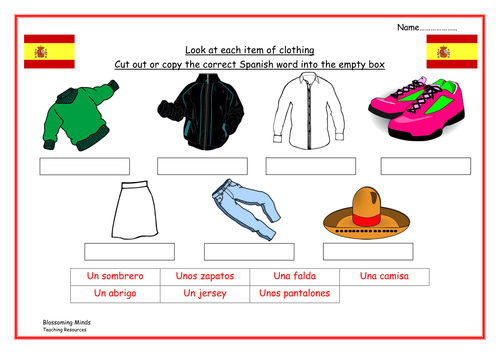 Spanish lesson and resources - Clothing - La Ropa | Teaching Resources
