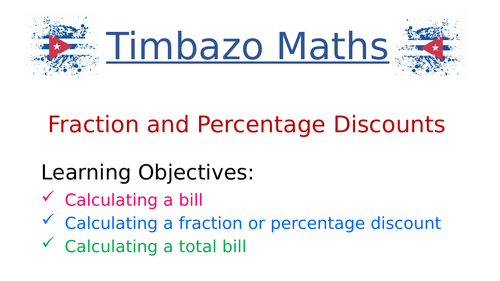 Fraction and Percentage Discounts | Teaching Resources