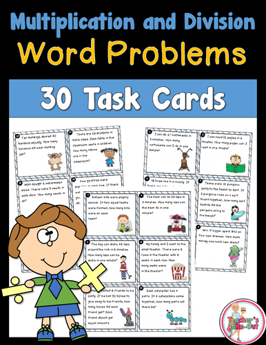 Multiplication and Division Word Problem Task Cards | Teaching Resources