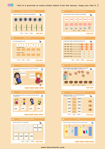Year 4 Order and Compare Numbers Place Value Maths Mastery | Teaching ...