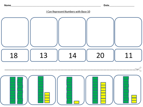 Representing Numbers Cut and Stick Worksheets | Teaching Resources