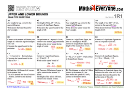 GCSE Revision (Upper and Lower Bounds) | Teaching Resources