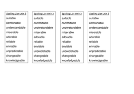 Year 5 Spelling Lists | Teaching Resources