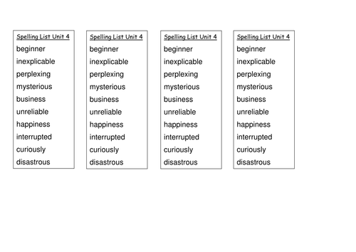 Year 6 Spelling Lists | Teaching Resources