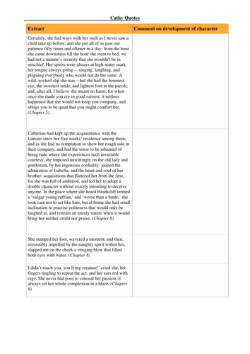 'Wuthering Heights' lesson 12 - chapters 11, 12 and the use of ...