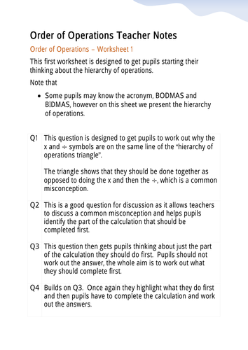 KS3 & GCSE Order of Operations | Teaching Resources