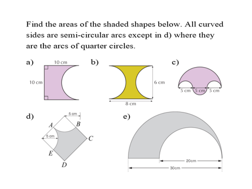 Area of Curved Shapes | Teaching Resources