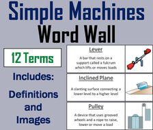 Simple Machines Word Wall Cards | Teaching Resources