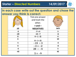 Directed Number Arithmetic | Teaching Resources