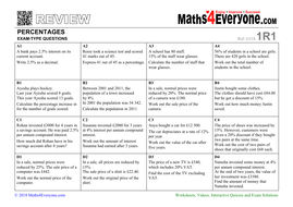 GCSE Revision (Percentages) | Teaching Resources