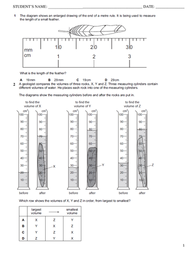 Measurement_Length and Time Activity/Assessment worksheets with answers ...