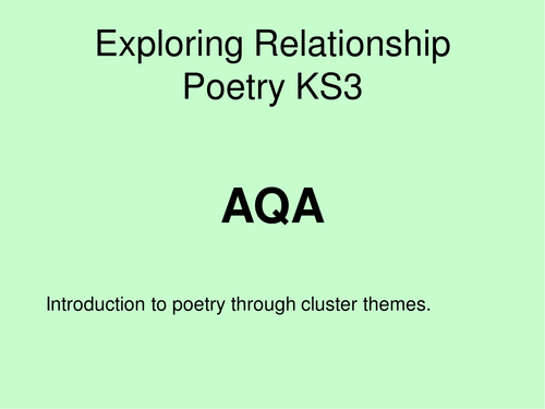 KS3 Introduction to Relationship Poems. | Teaching Resources