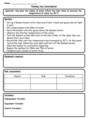 Lesson on scientific investigation | Teaching Resources