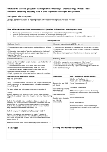 Lesson on scientific investigation | Teaching Resources