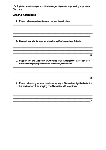 SB4h - GM and Agriculture | Teaching Resources